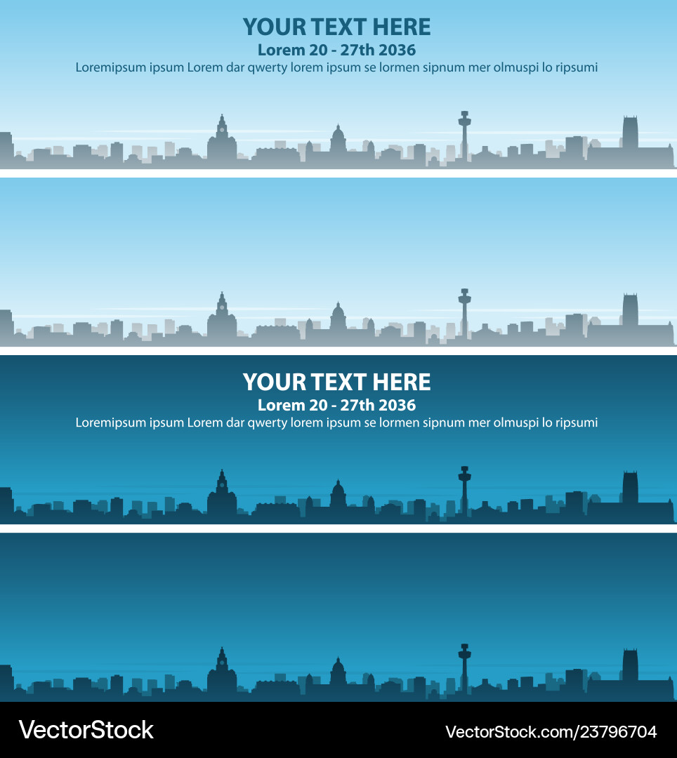 Liverpool skyline event banner Royalty Free Vector Image