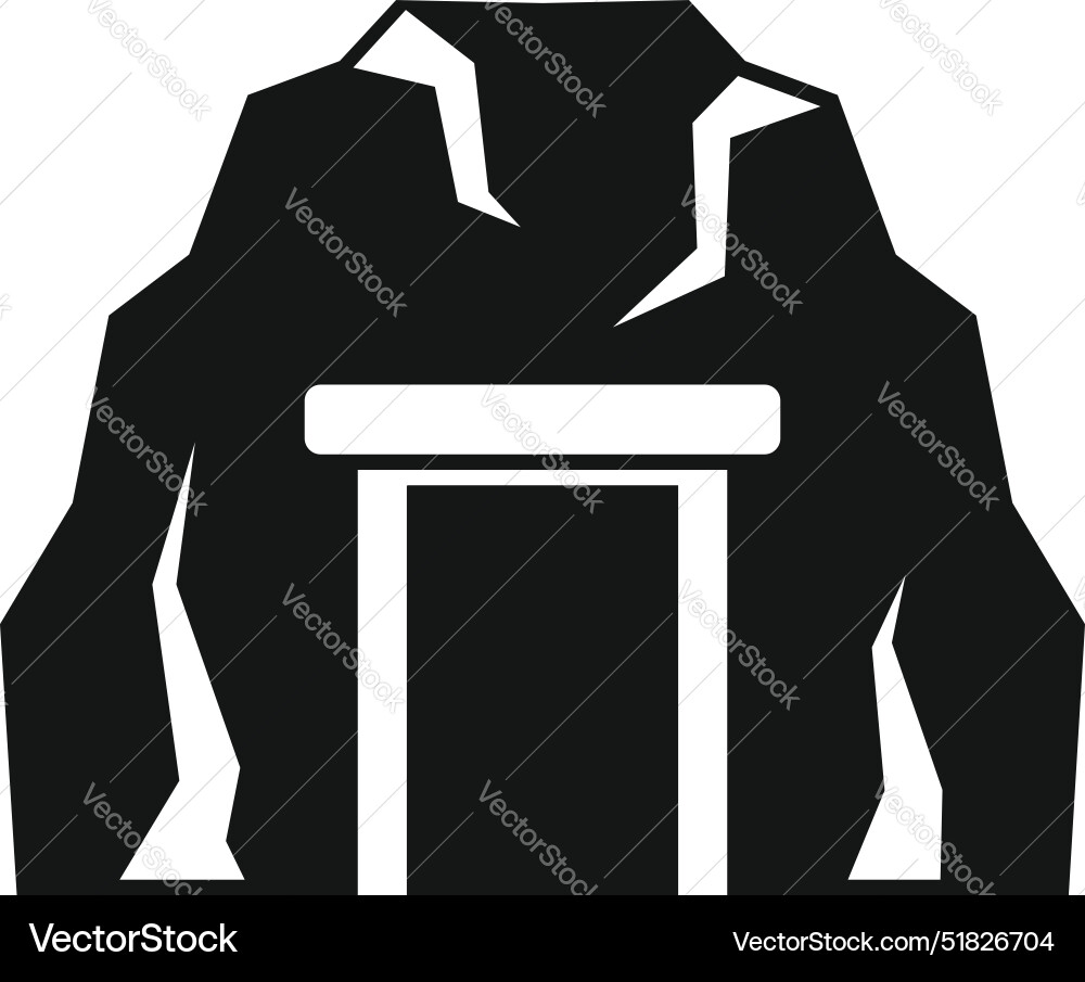 Mining entrance with support beams holding up Vector Image