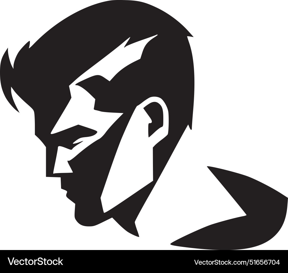 Superhero - black and white isolated icon Vector Image