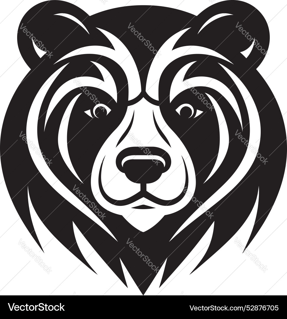 Bear face heraldry bear clan insignia Royalty Free Vector