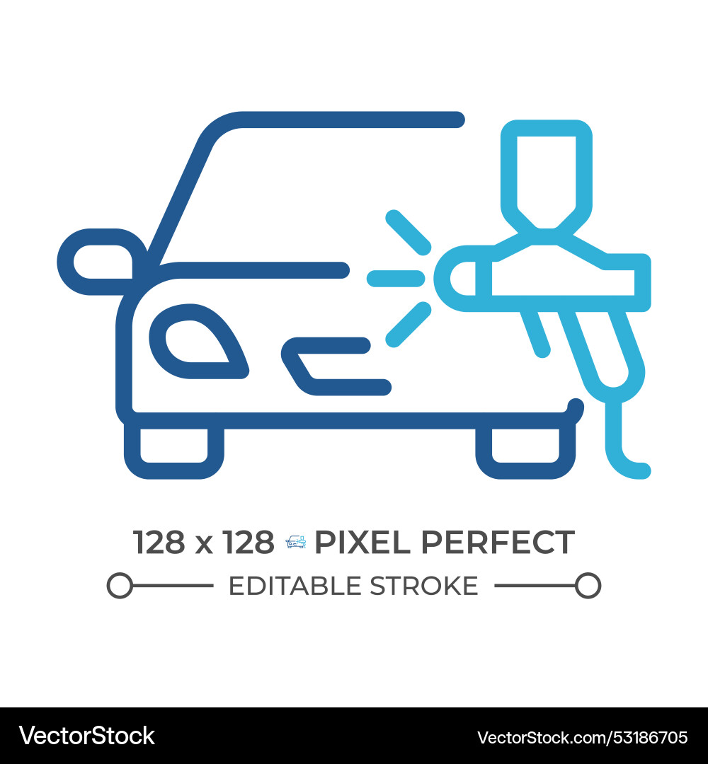 Car paint two color line icon Royalty Free Vector Image