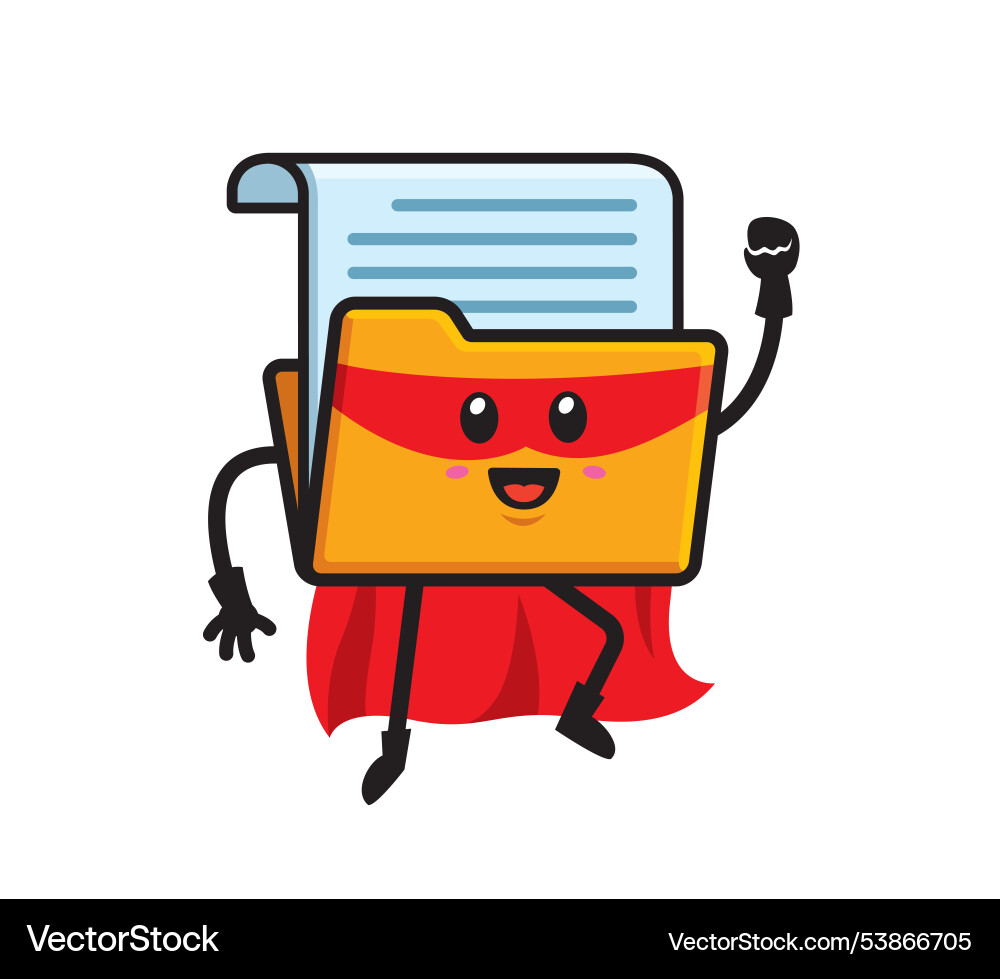 File folder mascot character design Royalty Free Vector
