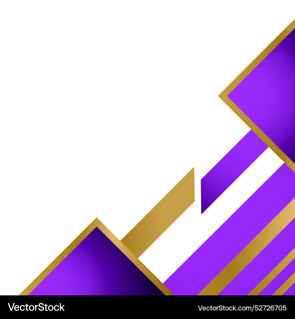 Golden and purple geometric corner border Vector Image