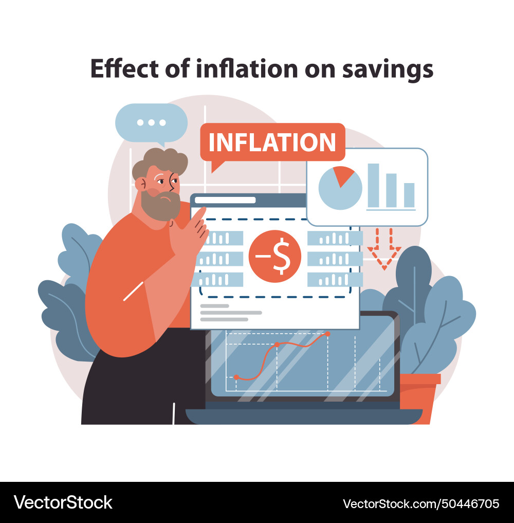 Inflation impact concept Royalty Free Vector Image