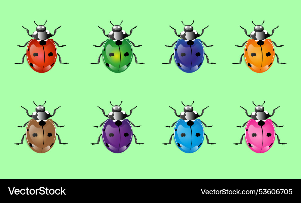 Ladybug in different colors Royalty Free Vector Image