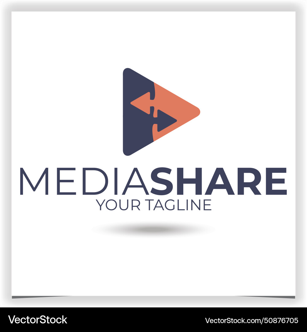 Media video share logo design template Royalty Free Vector