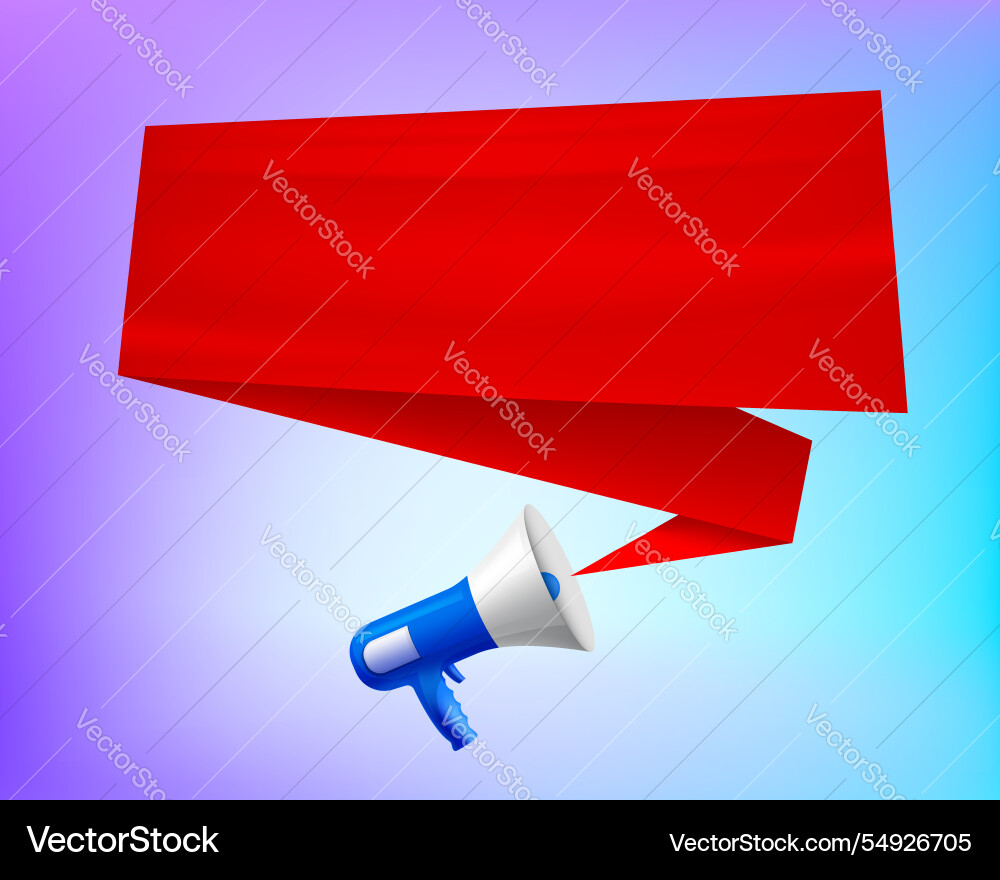 Megaphone with background for announce Royalty Free Vector