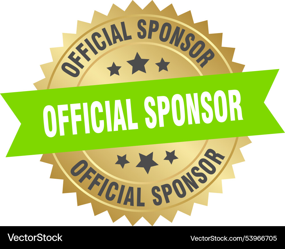 Official sponsor round green Royalty Free Vector Image