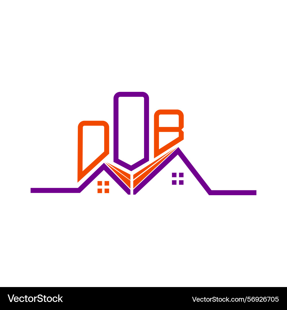 Oob real state logo design simple and modern Vector Image