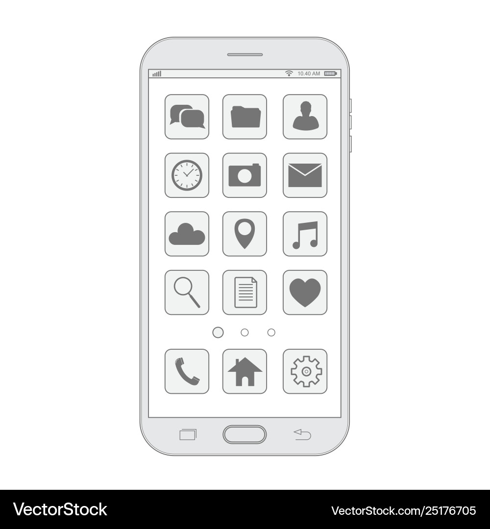 Outline drawing smartphone elegant thin line Vector Image