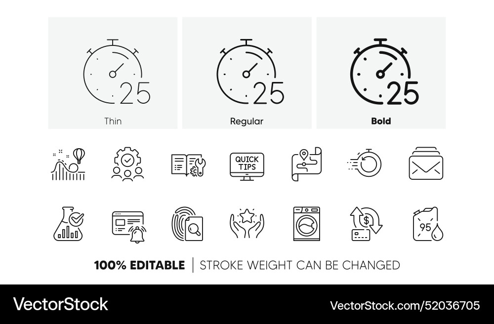 Ranking fast recovery and teamwork line icons Vector Image