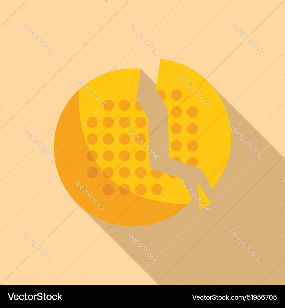 Round yellow cheese wheel breaking apart Vector Image