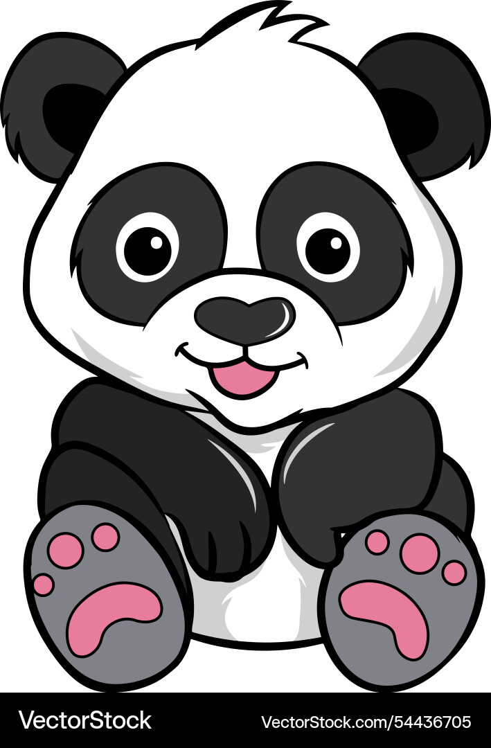 Simple and clean panda logo Royalty Free Vector Image