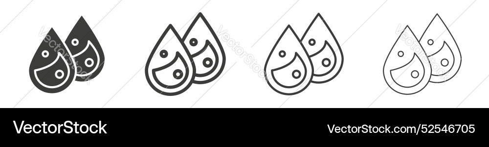 Tear drop icon set on white background Royalty Free Vector