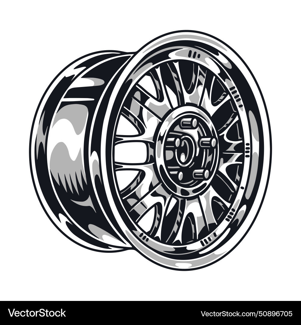 Vintage Car Rims Sticker Royalty Free Vector Image