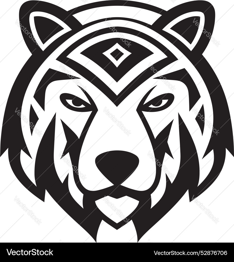Bear clan insignia bear head monogram Royalty Free Vector
