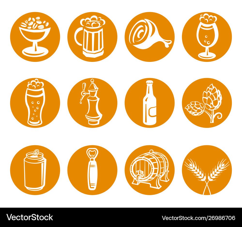 Beer drinks icons Royalty Free Vector Image - VectorStock