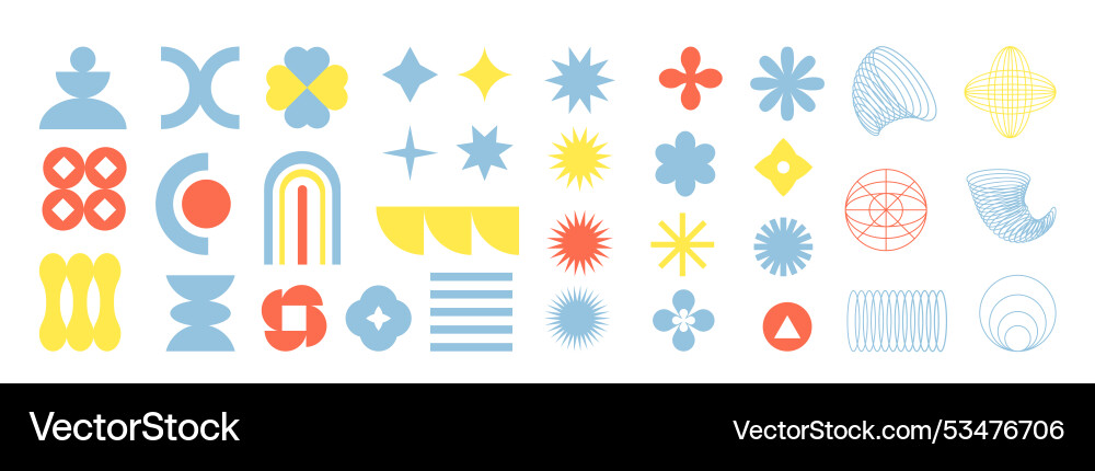 Brutalist abstract geometric set primitive Vector Image Brutalist abstract geometric set primitive Vector Image