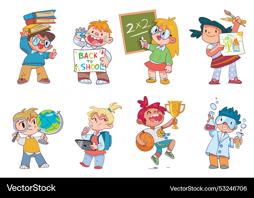 Children Learning in School Royalty Free Vector Image