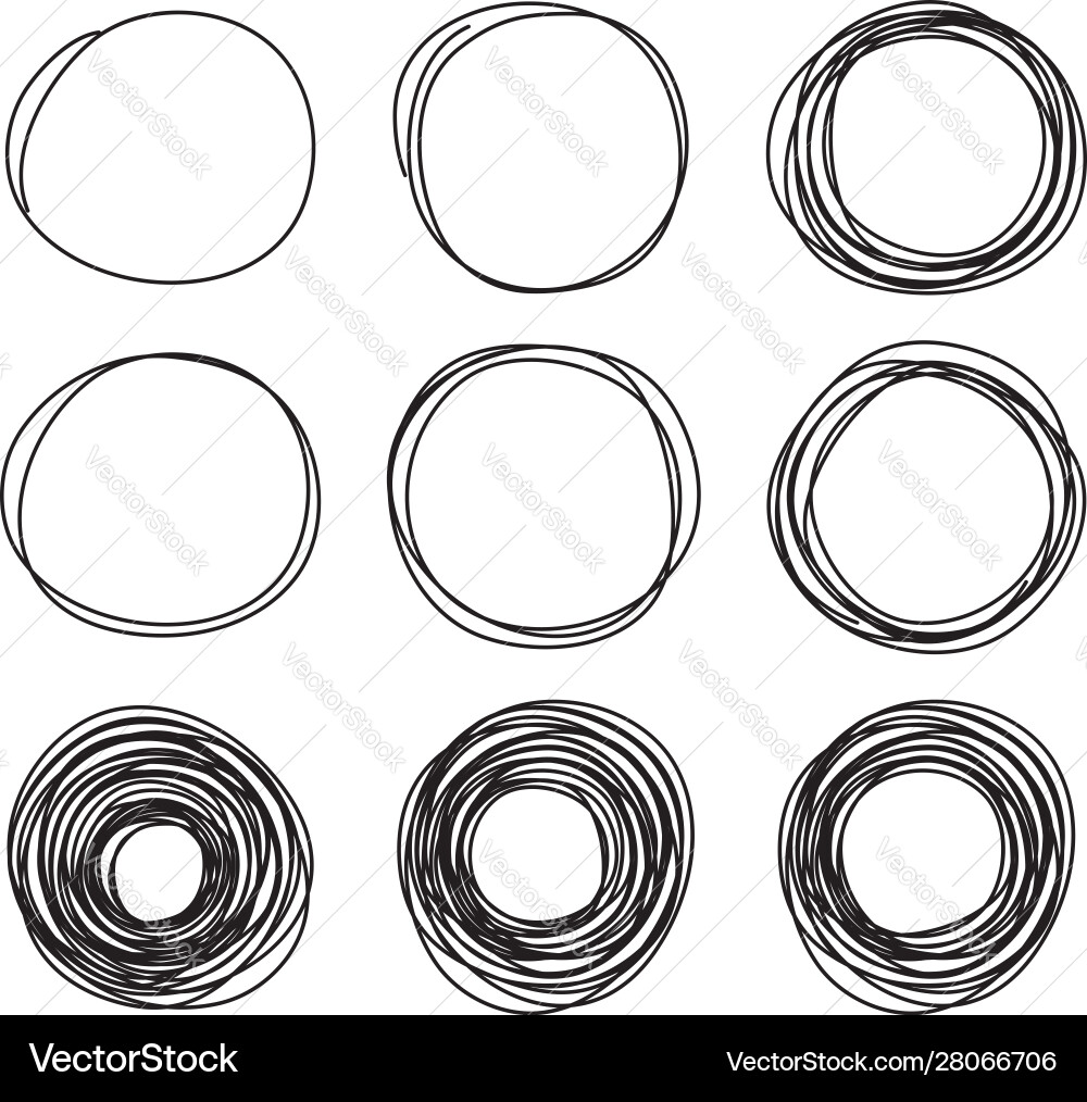 Circular Scribble Sketch Royalty Free Vector Image