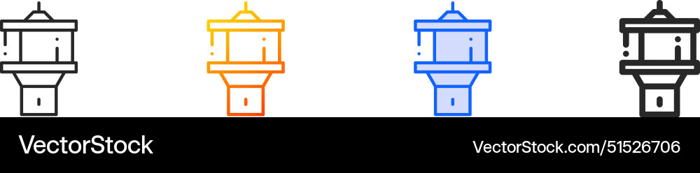 Control tower iconthin linear gradient blue Vector Image