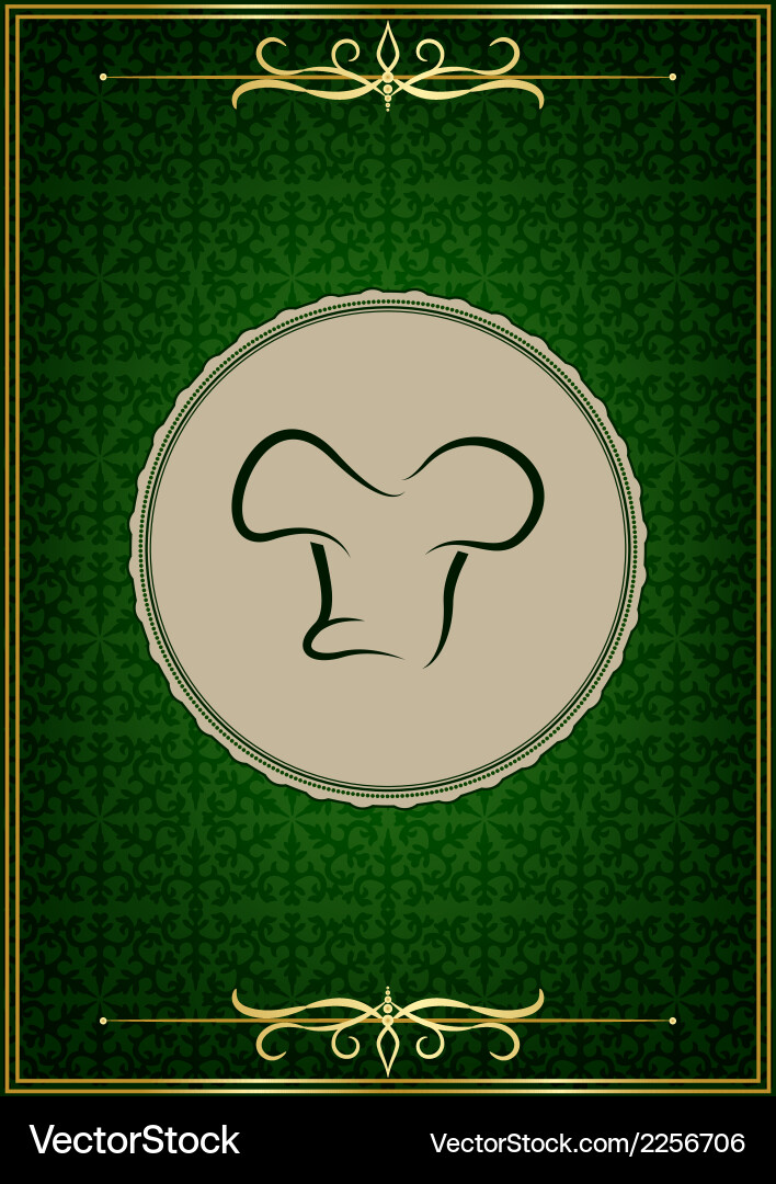 Green abstract restaurant menu cover Royalty Free Vector