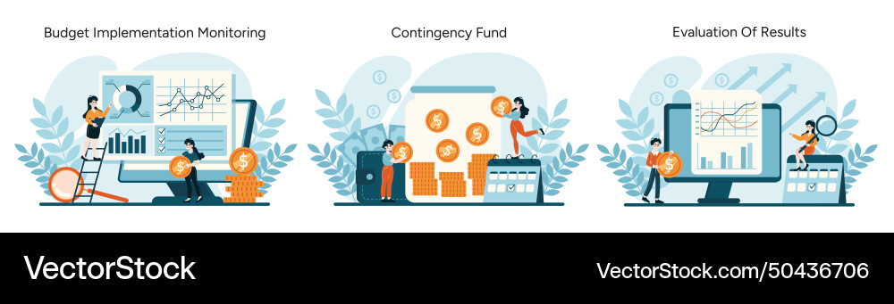 Monitoring contingency planning and result Vector Image