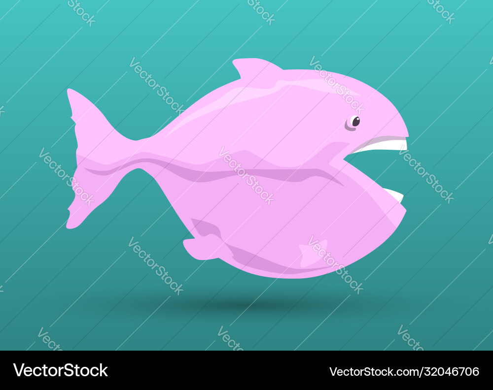 Pink fish cartoon Royalty Free Vector Image - VectorStock