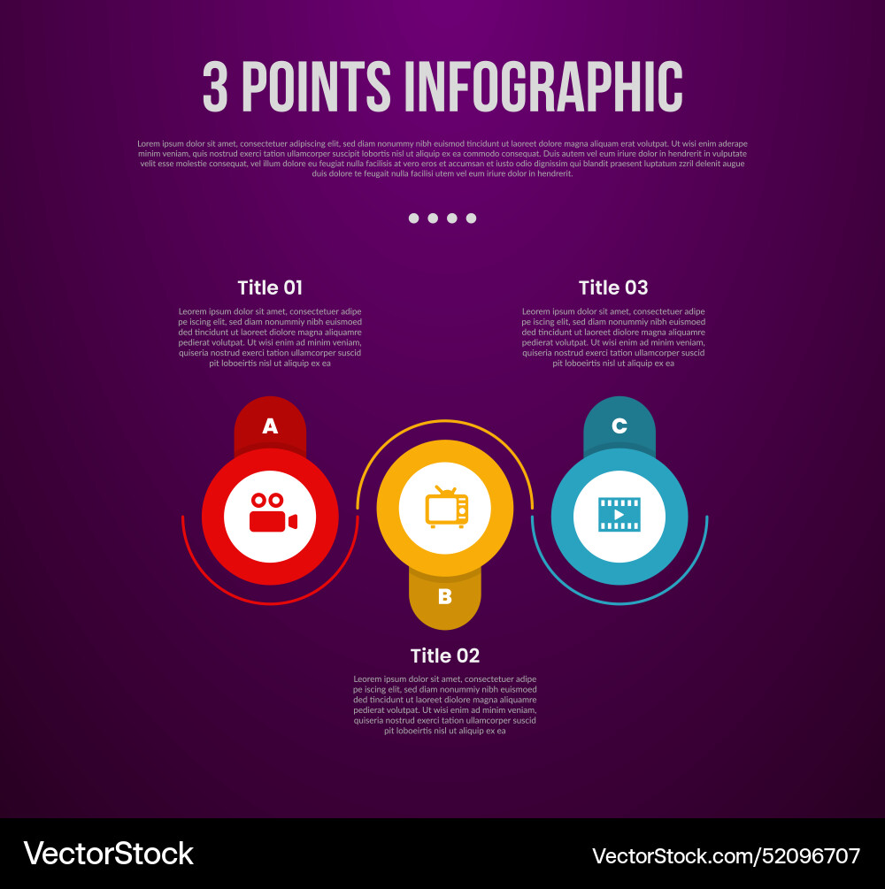 3 points or step process infographic Royalty Free Vector