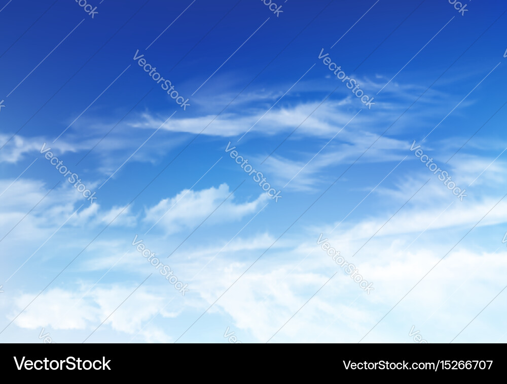 Blue sky panorama with transparent clouds Vector Image