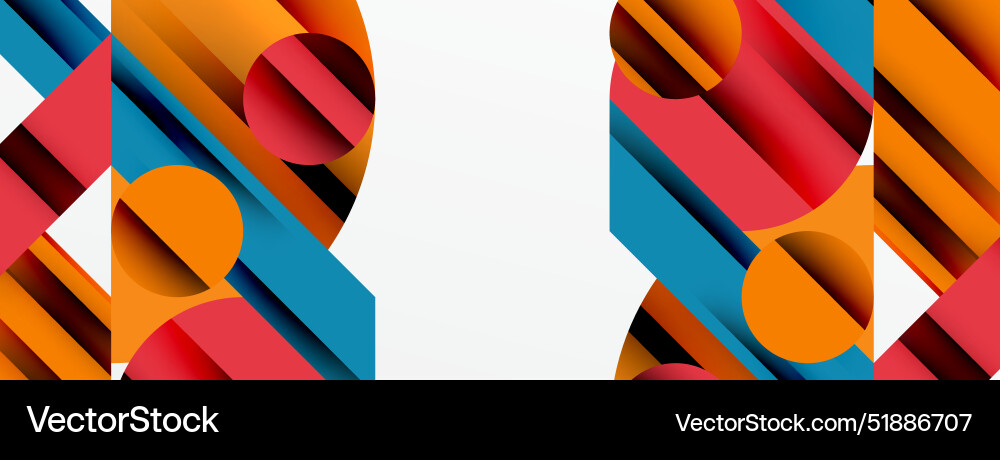 Circle square triangle shapes geometric minimal Vector Image