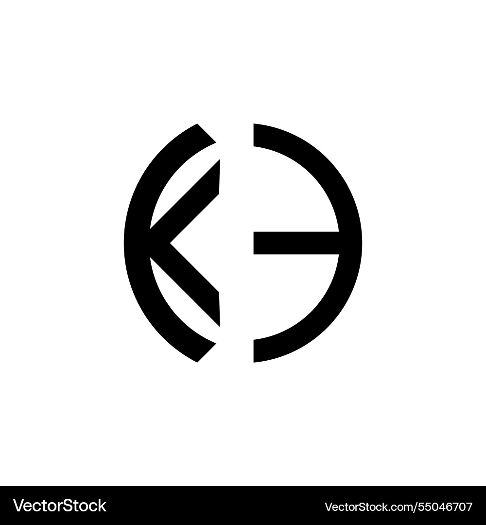 Creative-rounded-initial-ke-letters-logo Vector Image