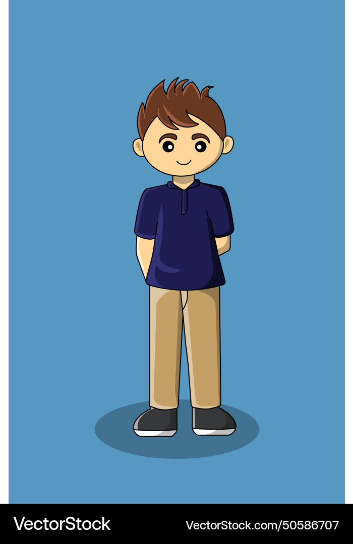 Cute boy with blue shirt Royalty Free Vector Image