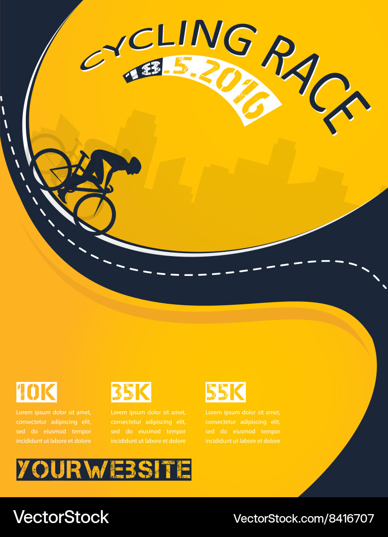 Cycling Race Poster Template Royalty Free Vector Image