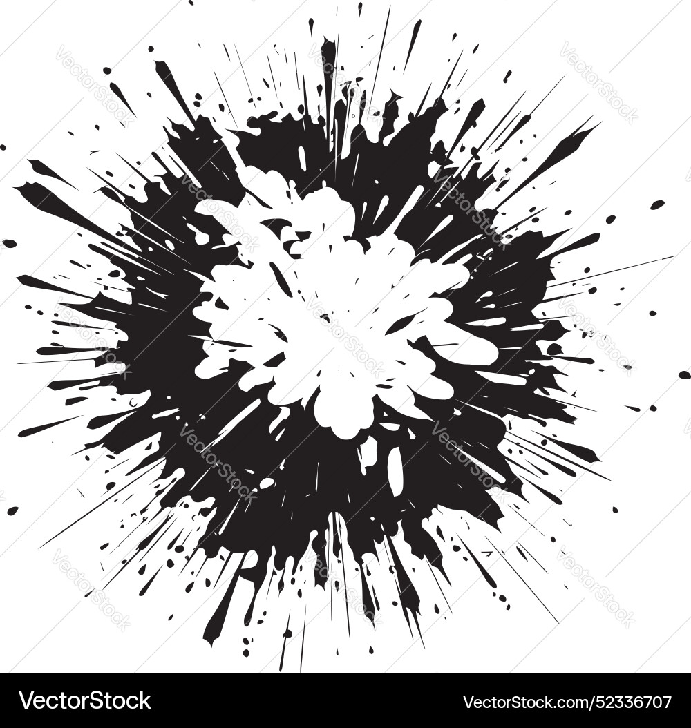 Explosive impact cartoon black blast big bang Vector Image