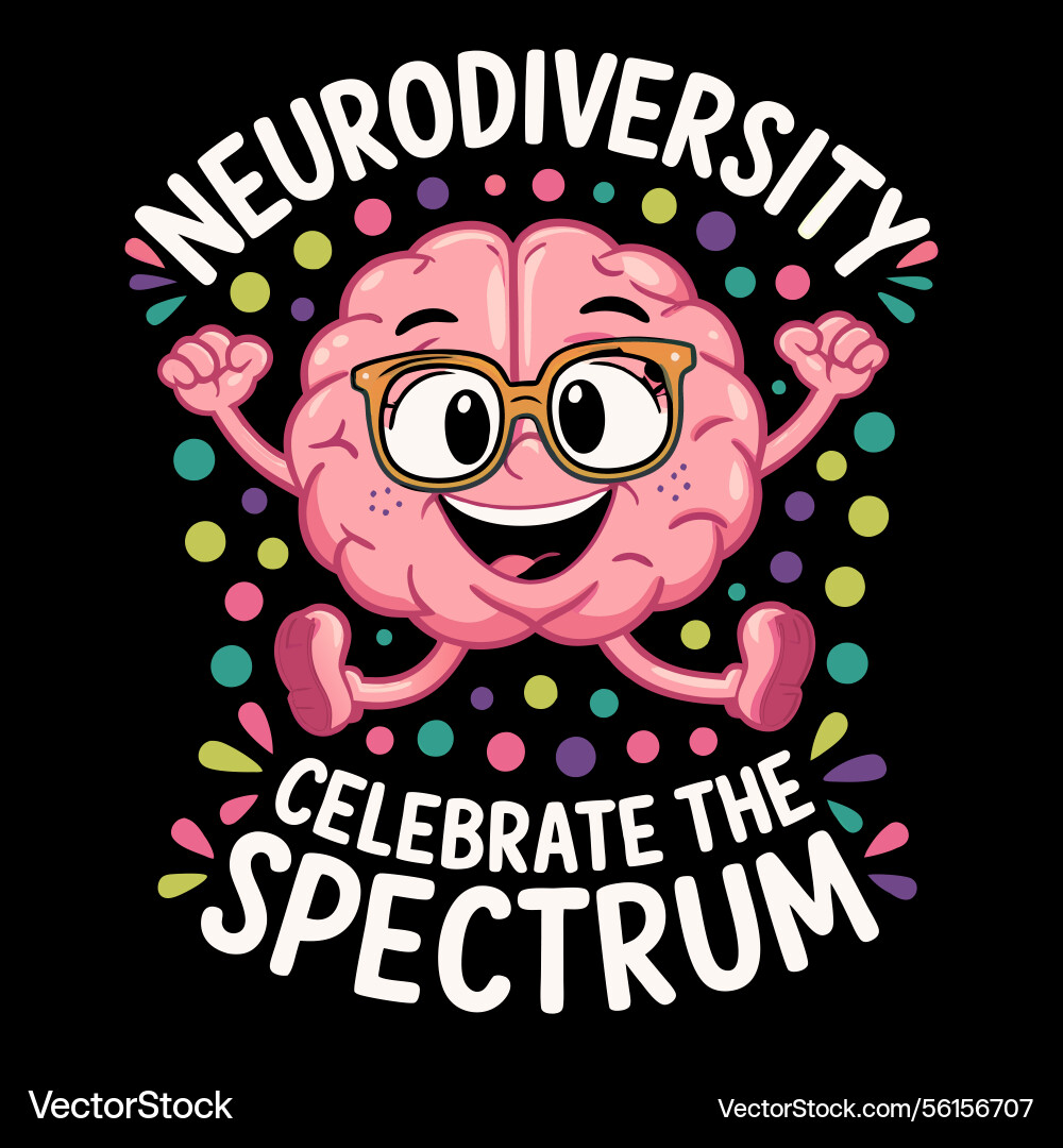 Neurodiversity celebrate the spectrum Royalty Free Vector
