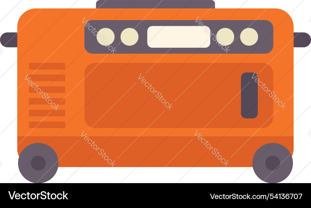 Orange portable generator providing electricity Vector Image
