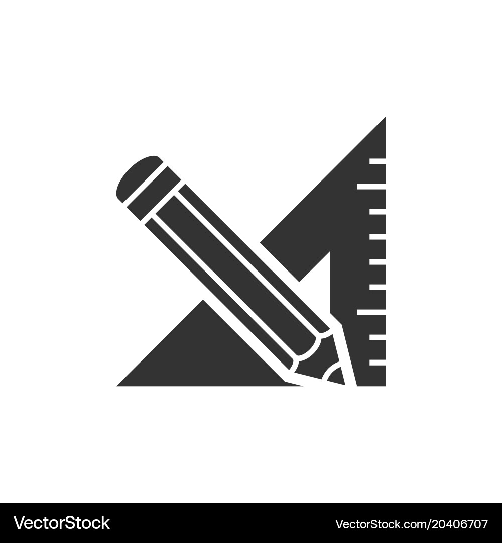 Ruler and Pencil Geometry Icon Royalty Free Vector Image