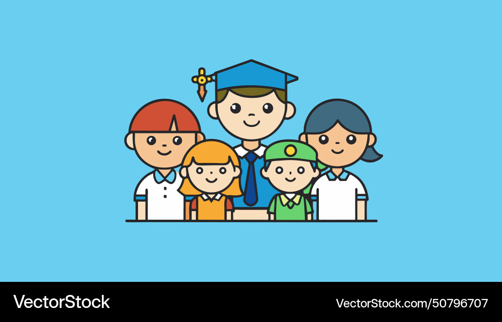 School children art Royalty Free Vector Image - VectorStock