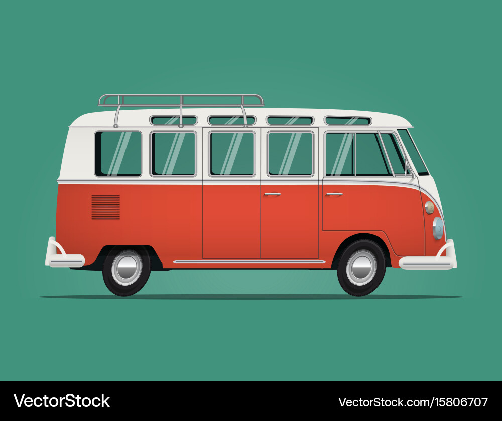 Vintage classic bus cartoon styled Royalty Free Vector Image