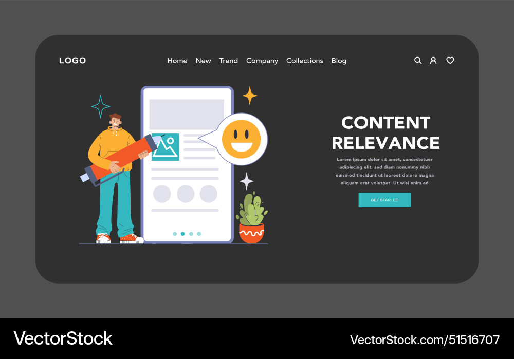 Website analysis dark or night mode web landing Vector Image