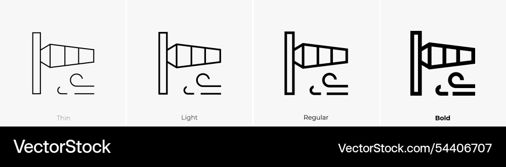 Windsock icon thin light regular and bold style Vector Image