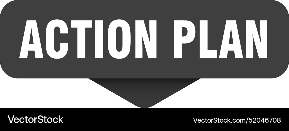 Action plan sticker sign Royalty Free Vector Image