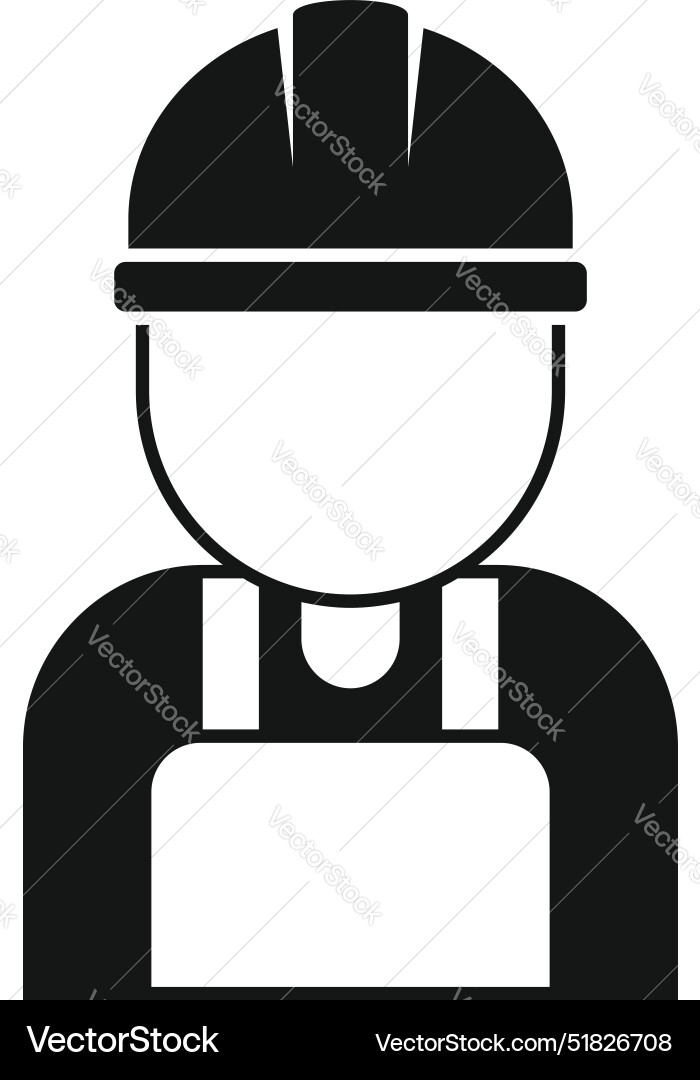 Construction worker wearing hard hat and overalls Vector Image