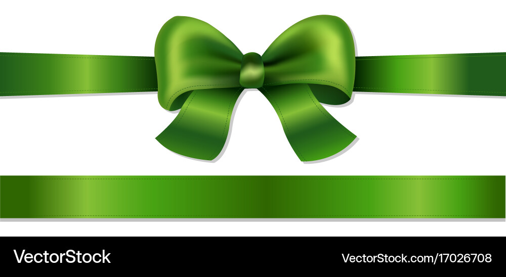 Green bow isolated Royalty Free Vector Image - VectorStock