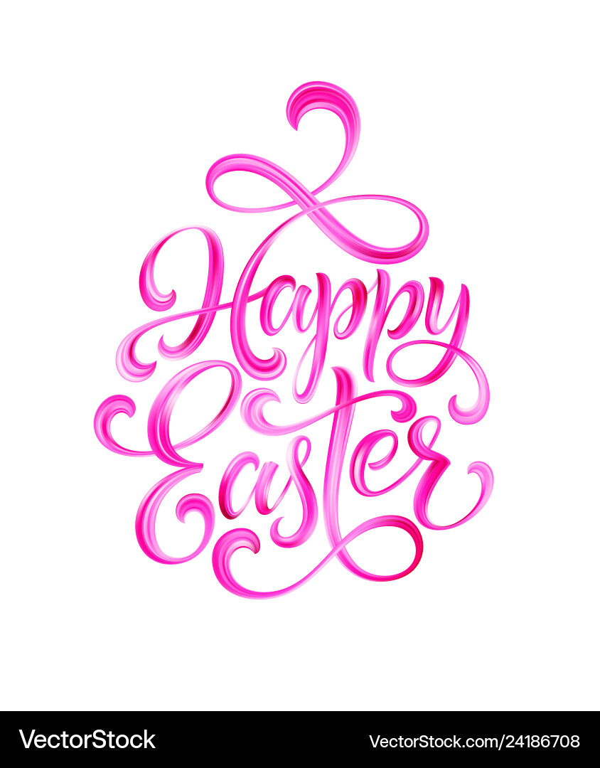Happy easter colorful paint lettering Royalty Free Vector