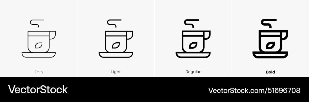 Herbal tea icon thin light regular and bold style Vector Image