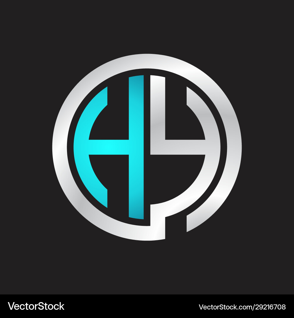 Hy initial logo linked circle monogram Royalty Free Vector