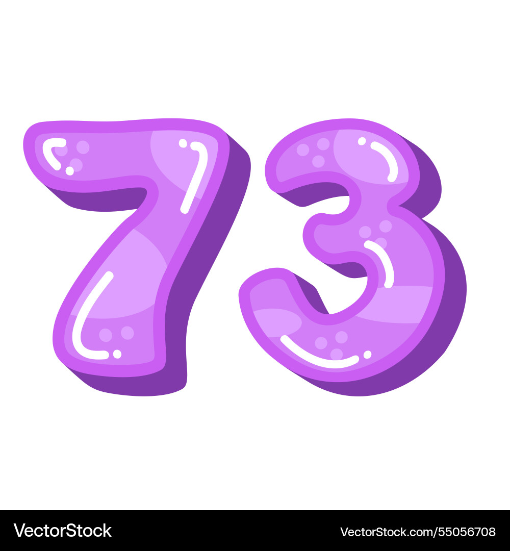 Number 73 colorful Royalty Free Vector Image - VectorStock