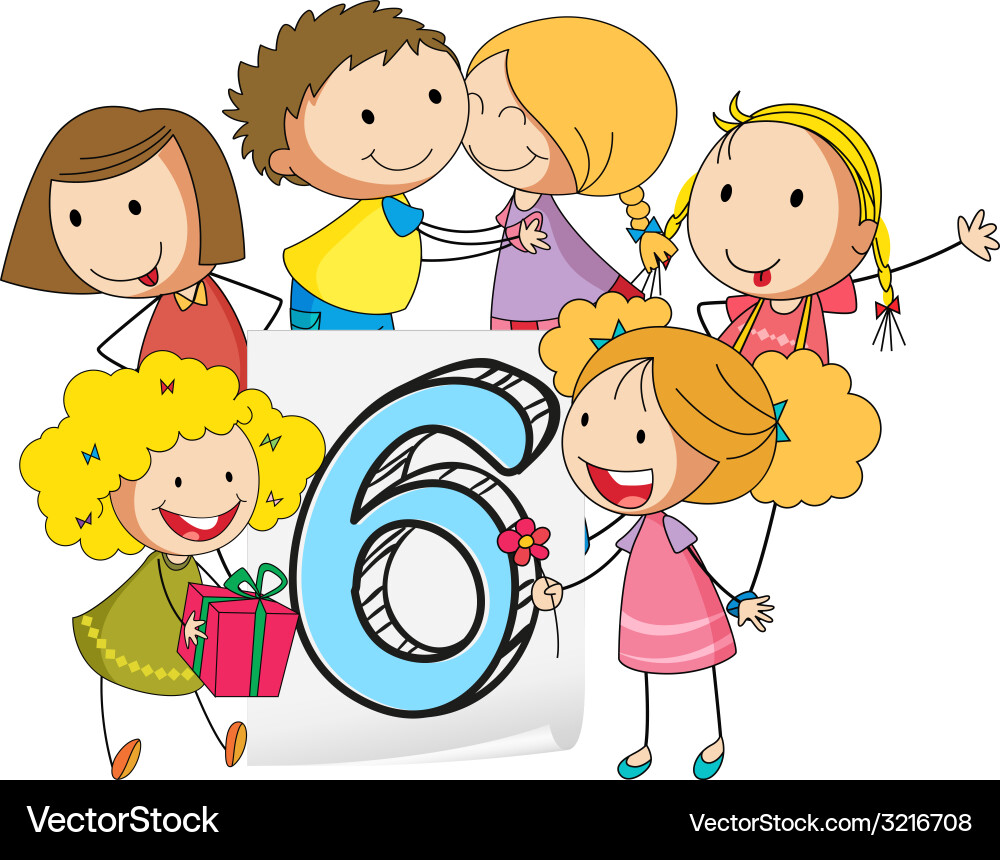 Number six Royalty Free Vector Image - VectorStock